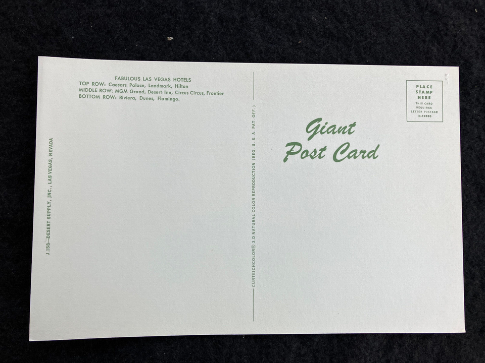 Vtg. Giant Postcard Fabulous Las Vegas Hotels--Free Ship | eBay
