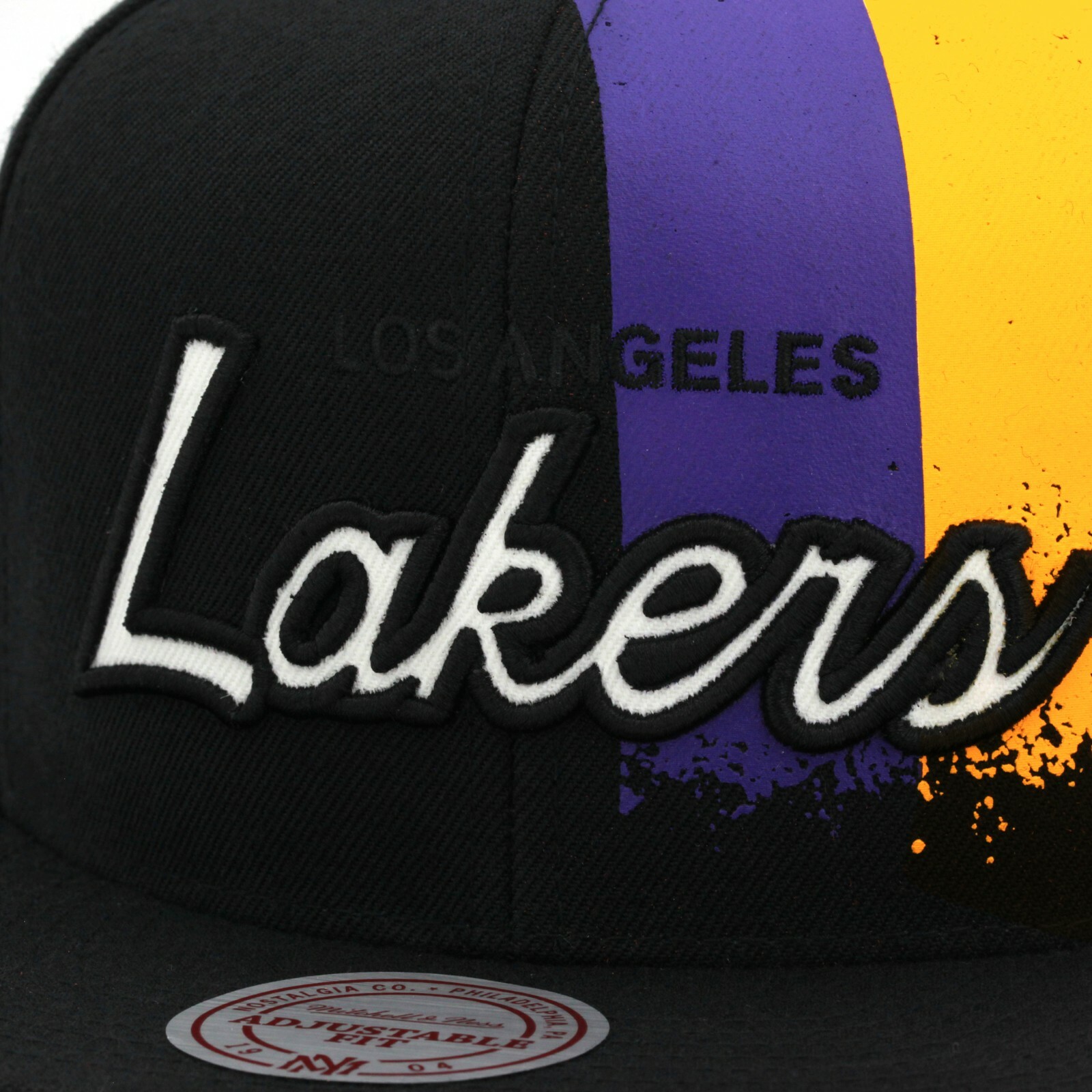 Mitchell & Ness Los Angeles LA Lakers Snapback Hat "Drip Stripe" Black ...
