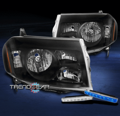 FOR 2009 2010 2011 HONDA PILOT BLACK HEADLIGHT HEADLAMP W/BLUE LED DRL ...