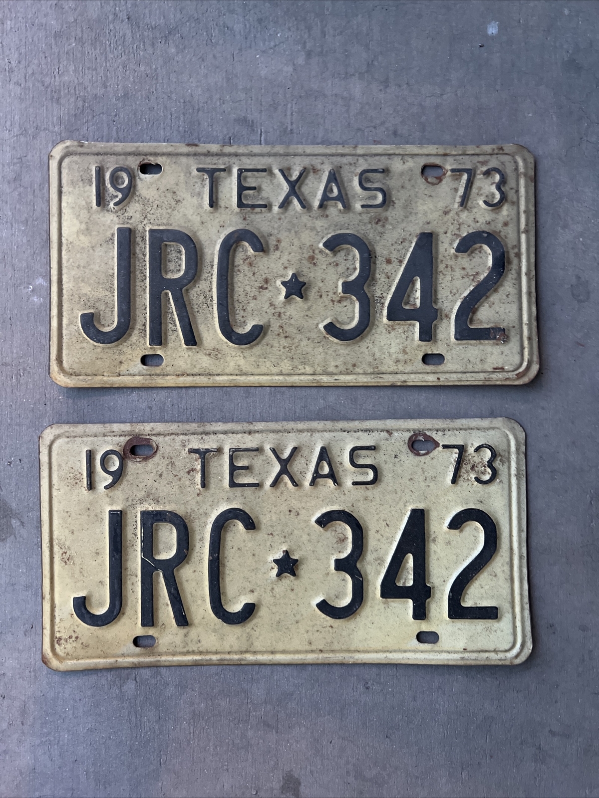 2 Vintage 1973 Matching Pair Texas License Plates | eBay