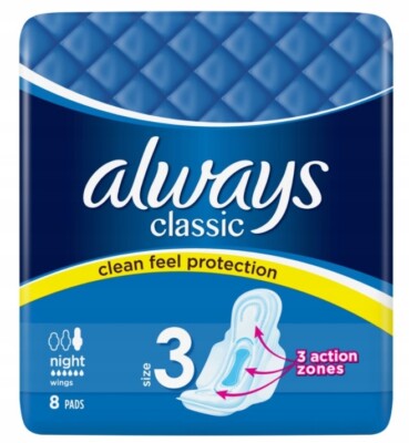 Always Classic Night Damenbinden mit Flügeln, Größe 3, 8/16/24 stk ...