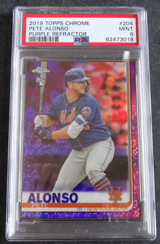 2019 Topps Chrome #204 Pete Alonso Purple Refractor 287/299 Baseball ...