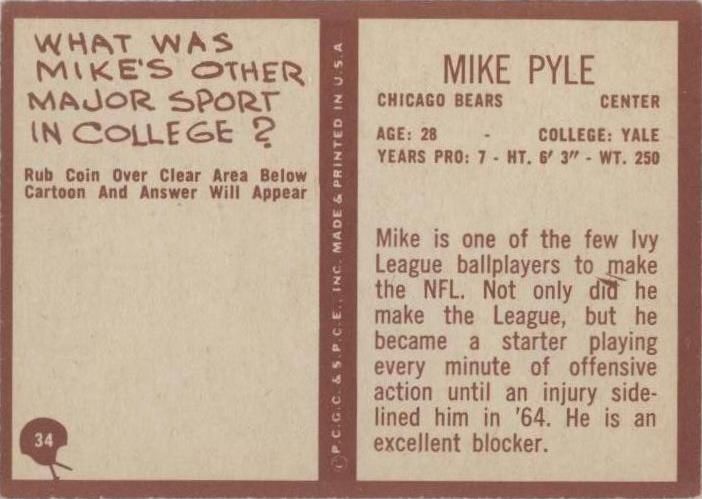 1967 Philadelphia Mike Pyle #34 for sale | eBay