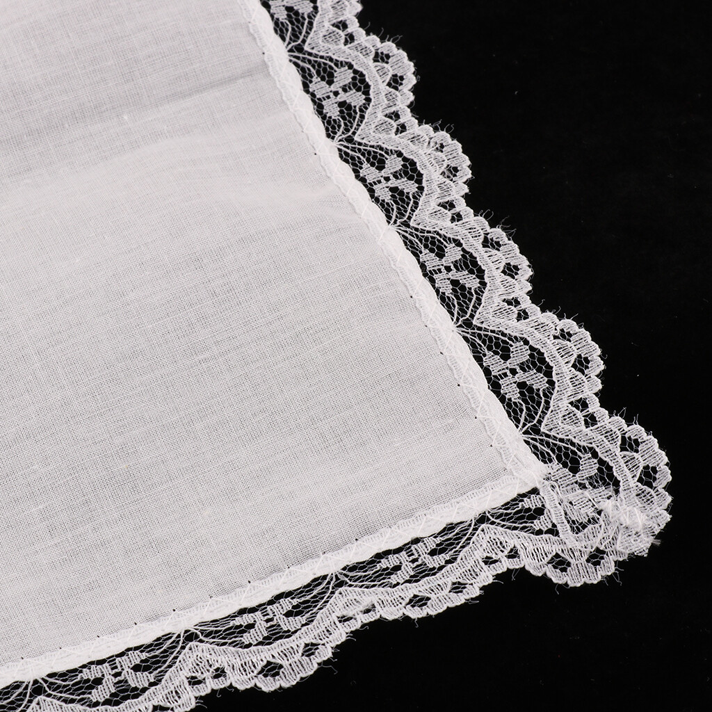 5pcs Men Women Vintage Wedding Lace 100% Cotton Handkerchiefs White ...