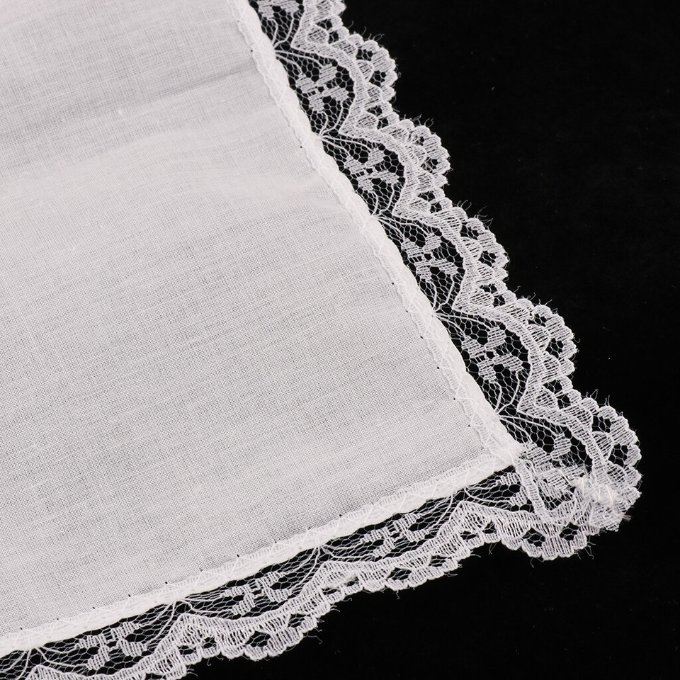 5pcs Men Women Vintage Wedding Lace 100% Cotton Handkerchiefs White ...