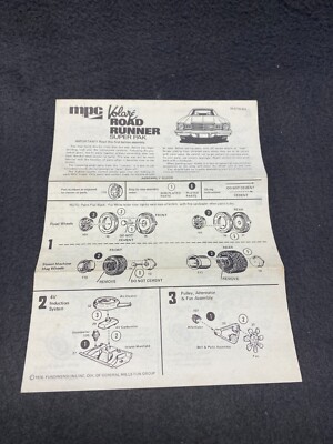 MPC Plymouth Volare Road Runner Super Pak 1-0779 Original Instructions ...