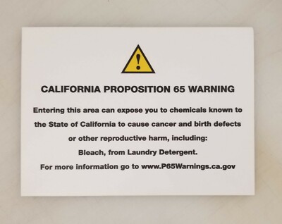 California Proposition 65 Warning Sign | eBay