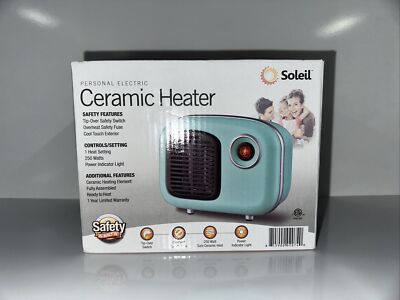 Soleil Personal Indoor Ceramic Mini Heater Mint New 250W | eBay