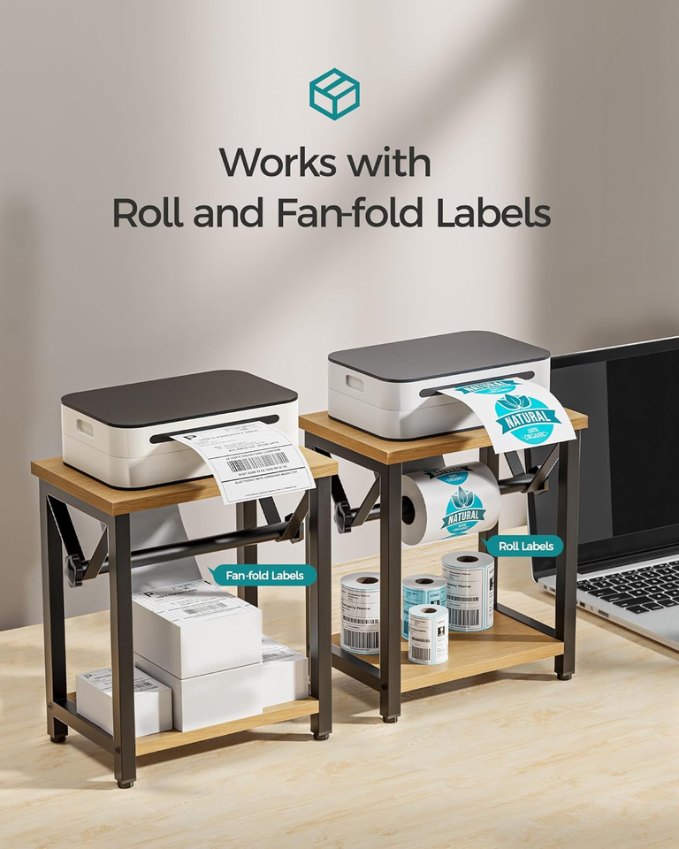 Label Holder for Rolls and Fanfold Labels, Wooden Thermal Label Holder ...