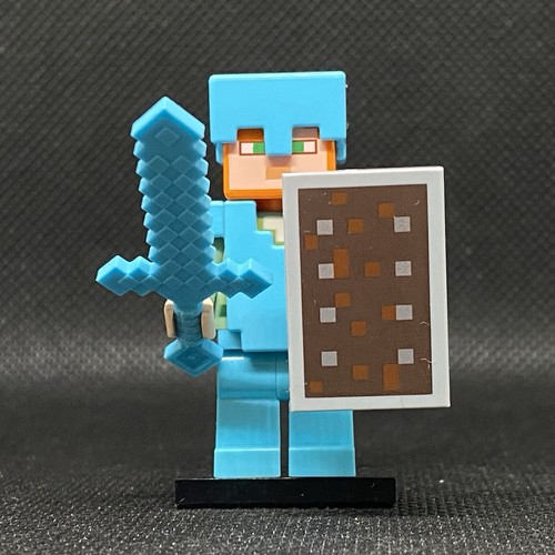 Lego Minecraft 21137 Alex in Diamond Armor w/ Shield & Sword (Please ...