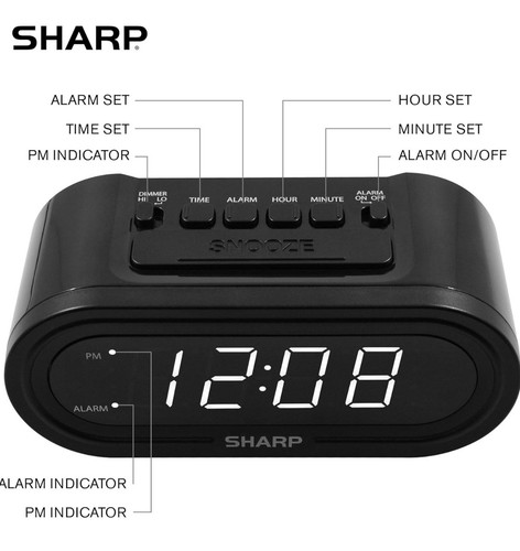 SHARP Digital Alarm with AccuSet - Automatic Smart Clock, Never Needs ...