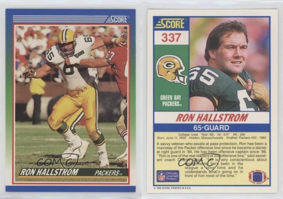 1990 Score Ron Hallstrom #337 Rookie RC 0da0 | eBay