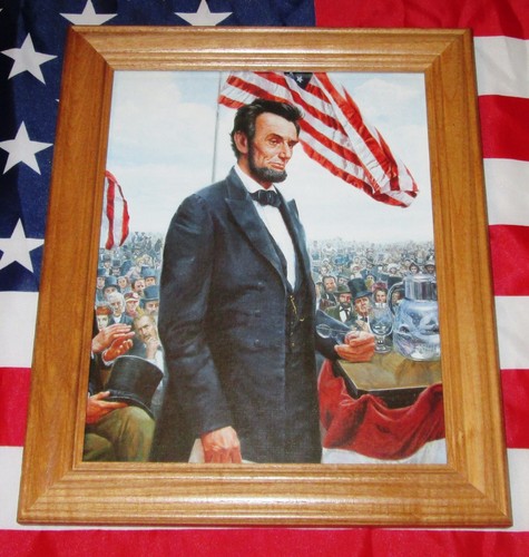 Framed Civil War Print, Mort Kunstler, ABRAHAM LINCOLN, Gettysburg ...