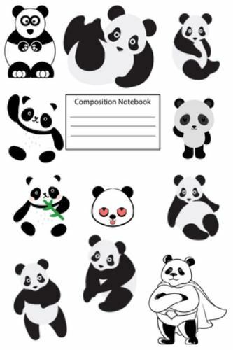Composition Notebook : Cute Pandas Lined Pages, High Quality Paper (6 X ...