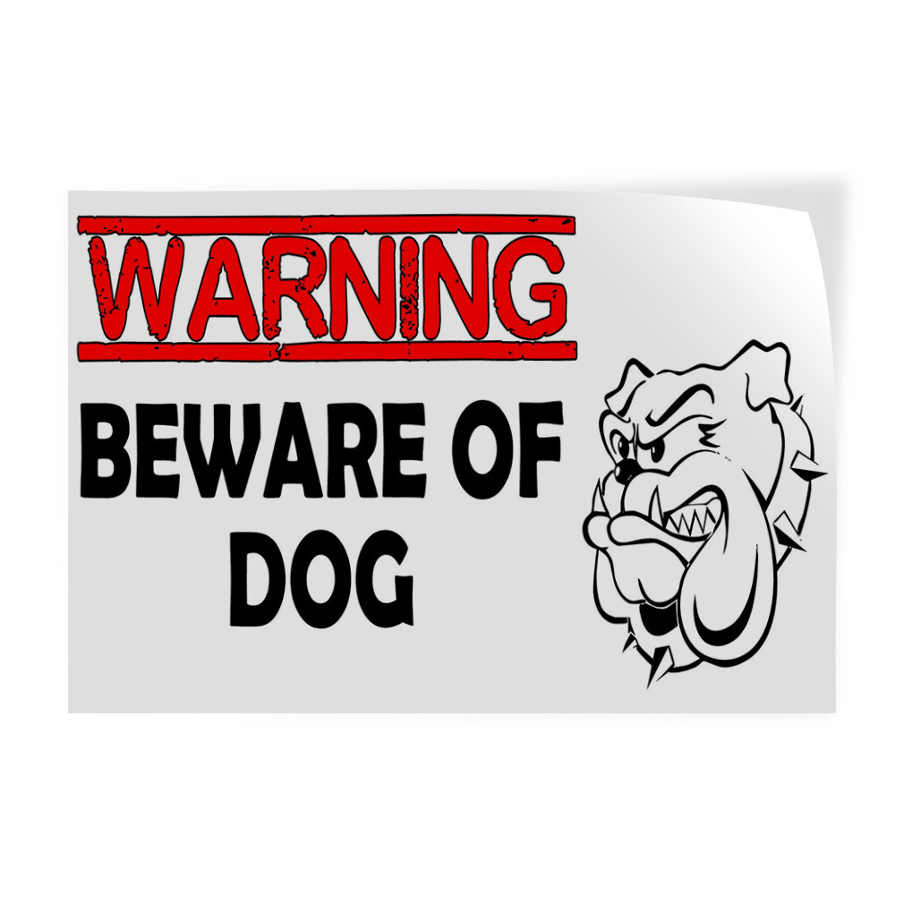 Decal Stickers Warning Beware of Dog Vinyl Store Sign Label Business | eBay