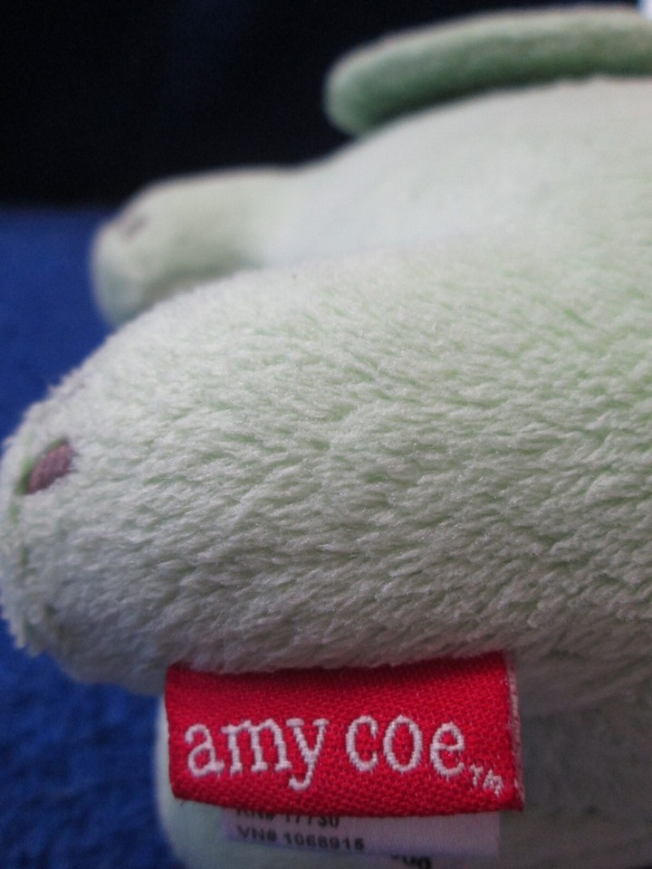 Amy Coe Green Pastel Elephant 8" Plush Stuffed Animal Sewn Eyes Baby ...