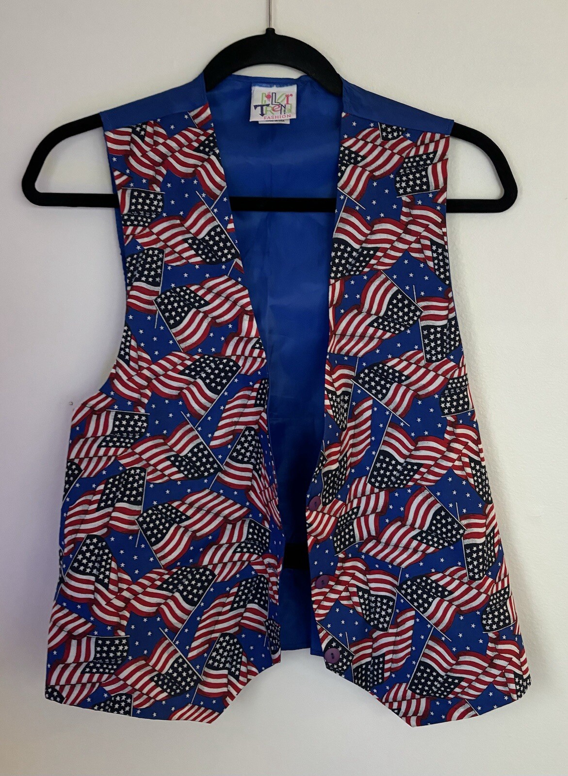 Vintage Color Trend American Flag Vest, Size M/L - Gem