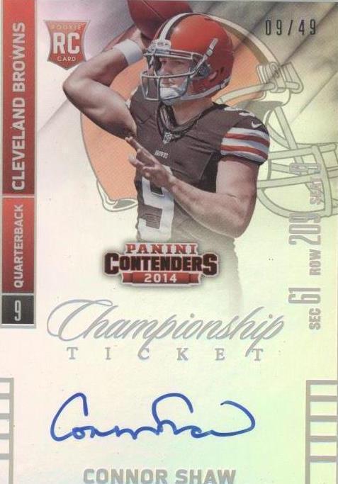 2014 Panini Contenders - Connor Shaw #211 Championship Ticket throwing ...