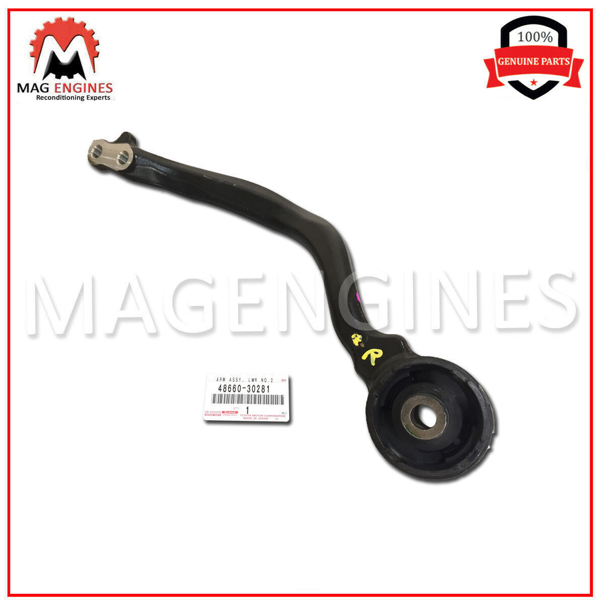 48660-30281 GENUINE OEM ARM SUB-ASSY, FRONT SUSPENSION, LOWER NO.2 RH ...