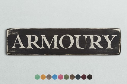 ARMOURY Vintage Style Wooden Sign. Shabby Chic Retro Home Gift | eBay