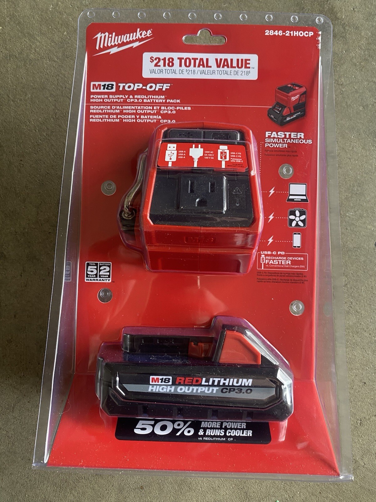 Milwaukee Top off With 3.0 High Output Battery M18 New Shipped Free ...