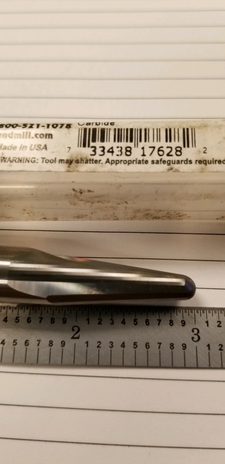 7 deg tapered Carbide Endmill, 1/2" shank, center cutting, MELIN USA ...