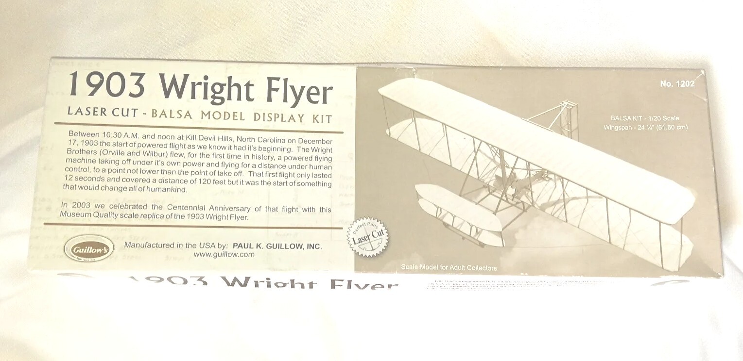 Guillow's 1903 Wright Brothers Flyer Laser-Cut Balsa Wood Model Plane ...