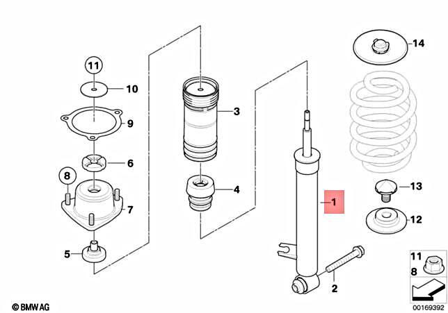 BMW OEM 08-14 X6 Rear-Shock Absorber or Strut 33526788512 | eBay