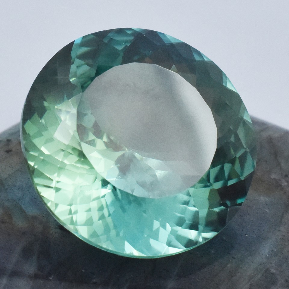 CERTIFIED Round Cut Bluish Green Montana Sapphire 41.30Ct Natural Loose ...