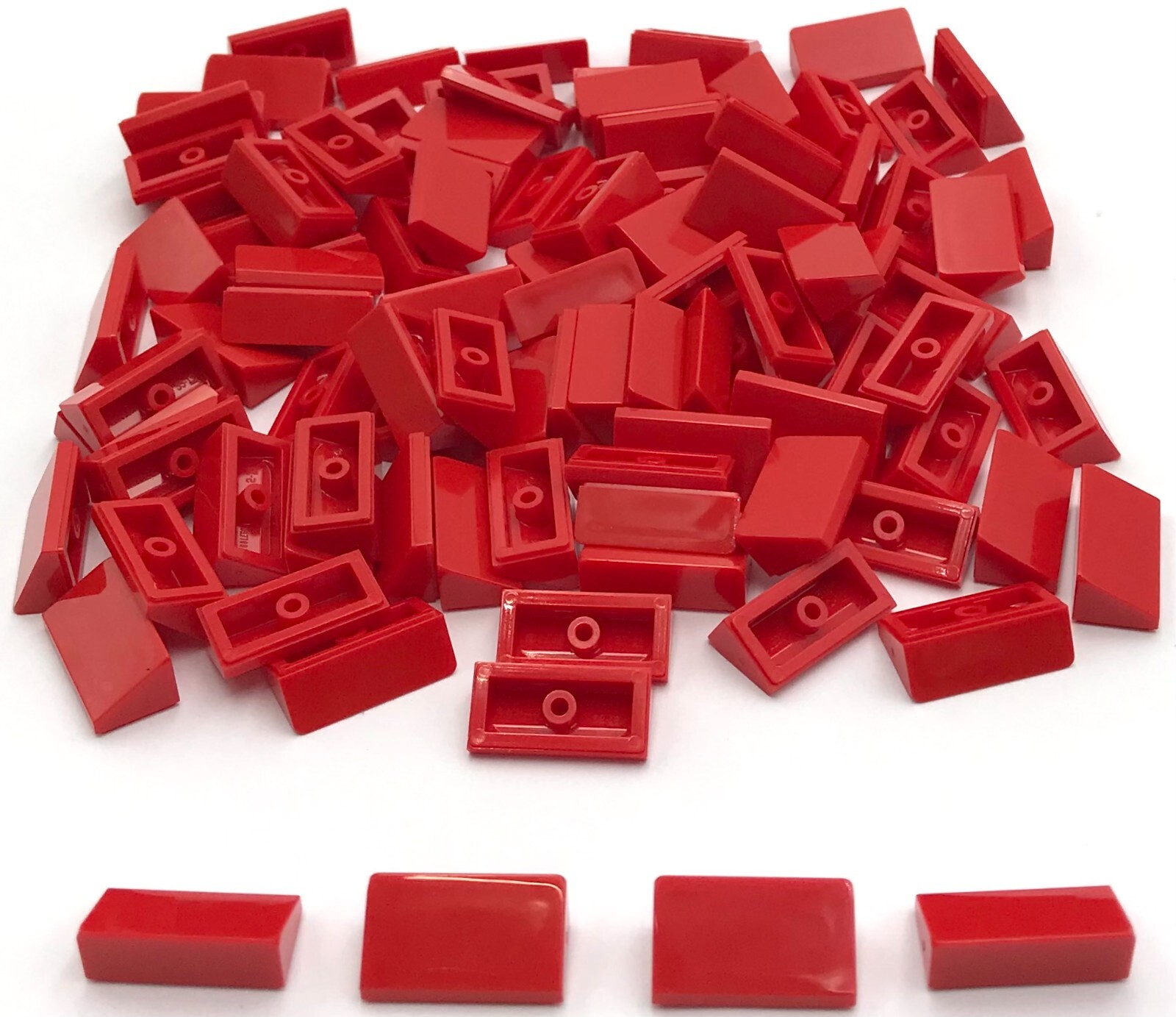 Lego 100 New Red Slope 30 1 x 2 x 2/3 Sloped Pieces | eBay