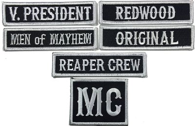 Officer Title Rank Vest Patches President VP MC Biker club Patch Set ...