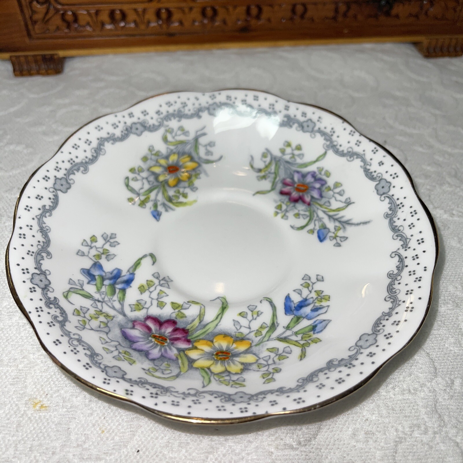 Vintage Antique Royal Albert GEM Floral Flowers Tea Cup & Saucer Set ...