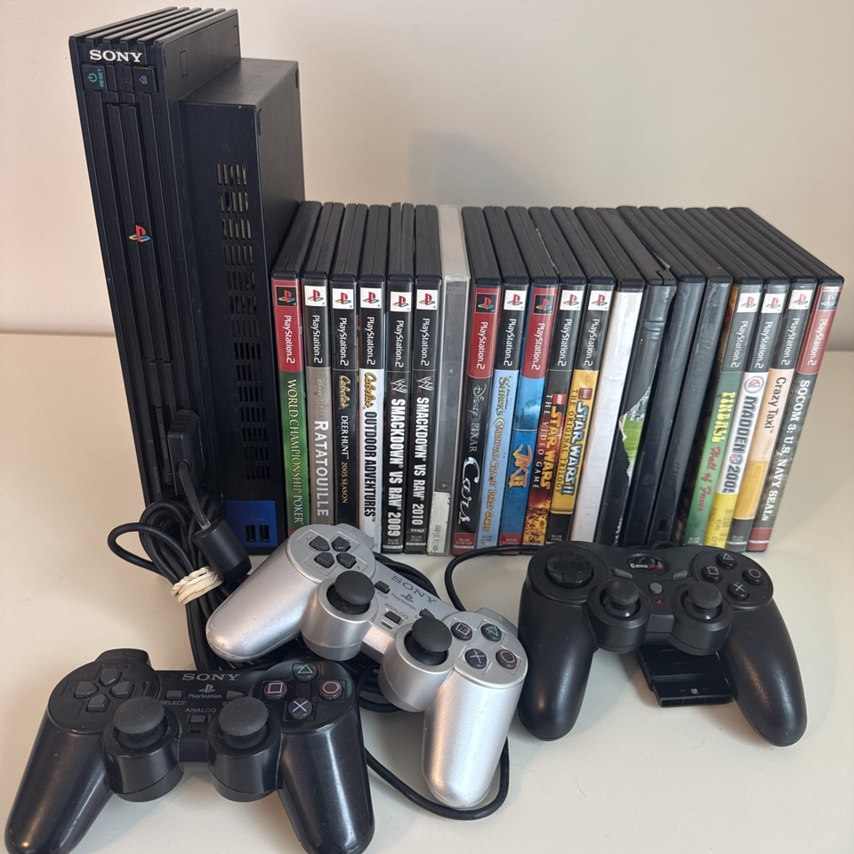Sony Playstation 2 Console PS2 Fat SCPH-50001 Bundle20Games 3 ...