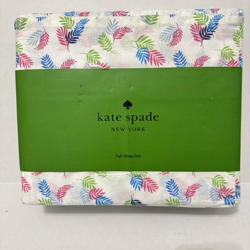 Kate Spade FULL Sheet Set Colorful Leaves New | eBay