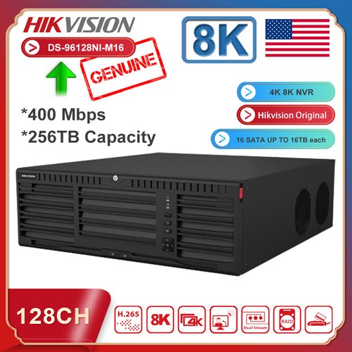 Hikvision 128CH NVR 3U DS-96128NI-M16 8K 4K M Series 32MP Network Video ...