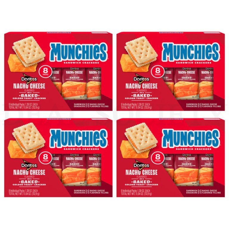 Munchies Doritos Nacho Cheese baked Sandwich Crackers 8ct Each Lot of 4 ...