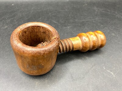 Nut Cracker Wooden Hand Twist Thread Type Vintage Crusher with 2 ...