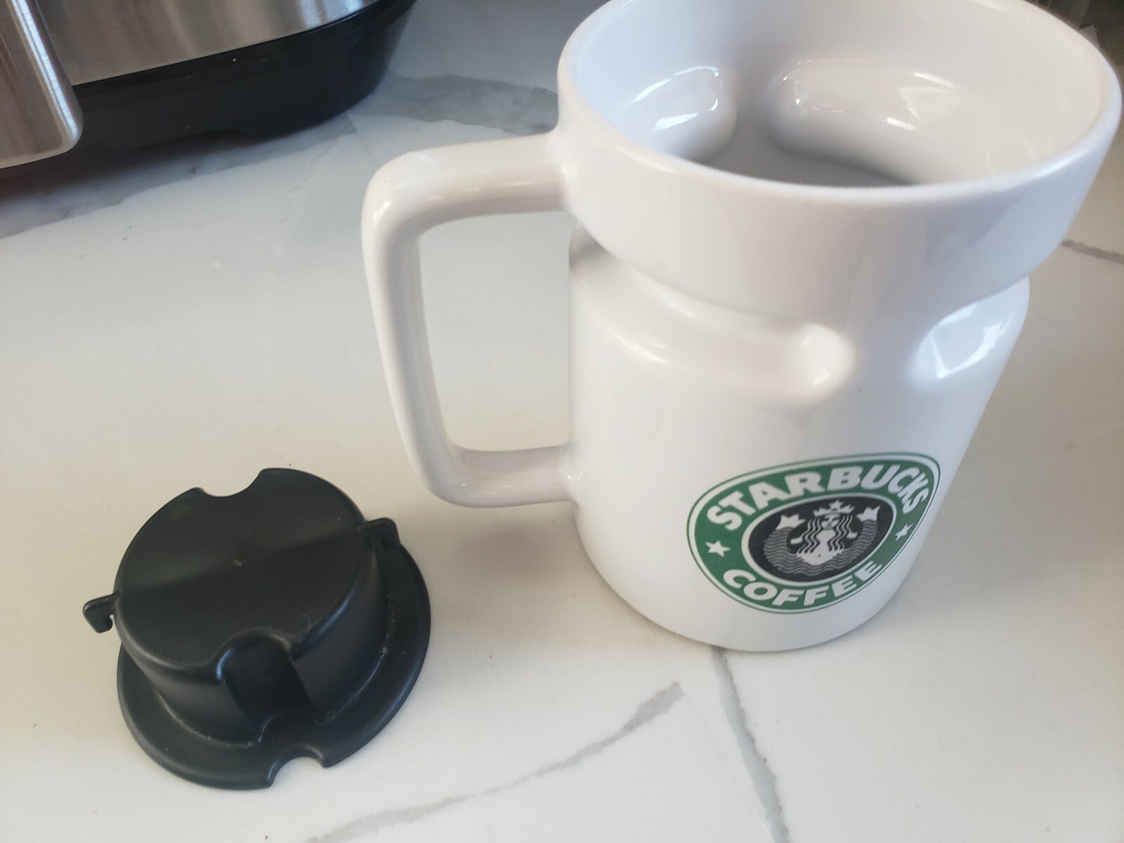 Starbucks Coffee Company Square Hotjo Ceramic Travel Mug Green Mermaid ...