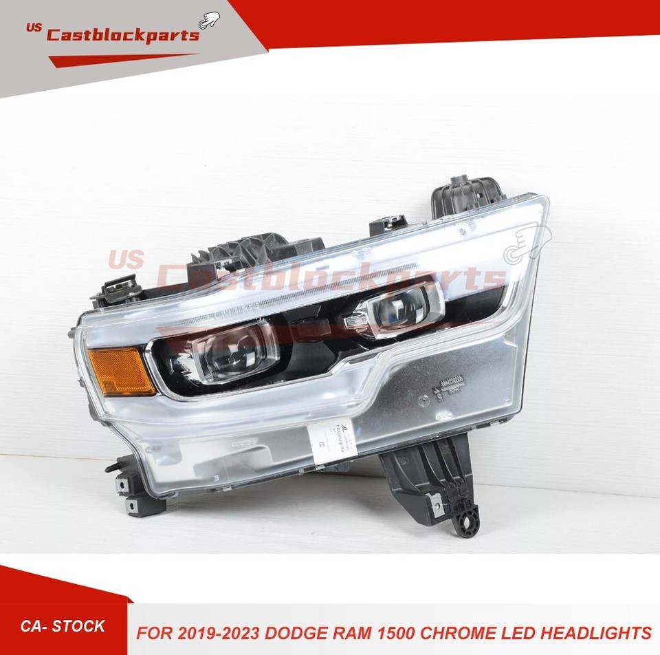 For 2019-2023 Dodge Ram 1500 Headlight Premium Type LED Chrome Right ...