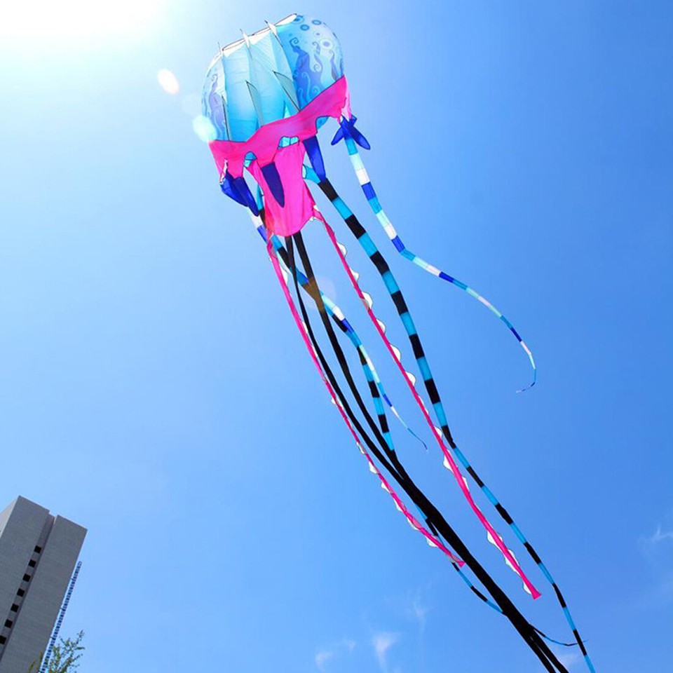 9m Jellyfish Kite Soft Inflatable Single Line Kite 30D Ripstop Nylon ...