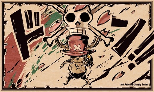 One Piece TCG Card Game Manga Doujin Sumi-E Ink Painting Playmat TONY ...