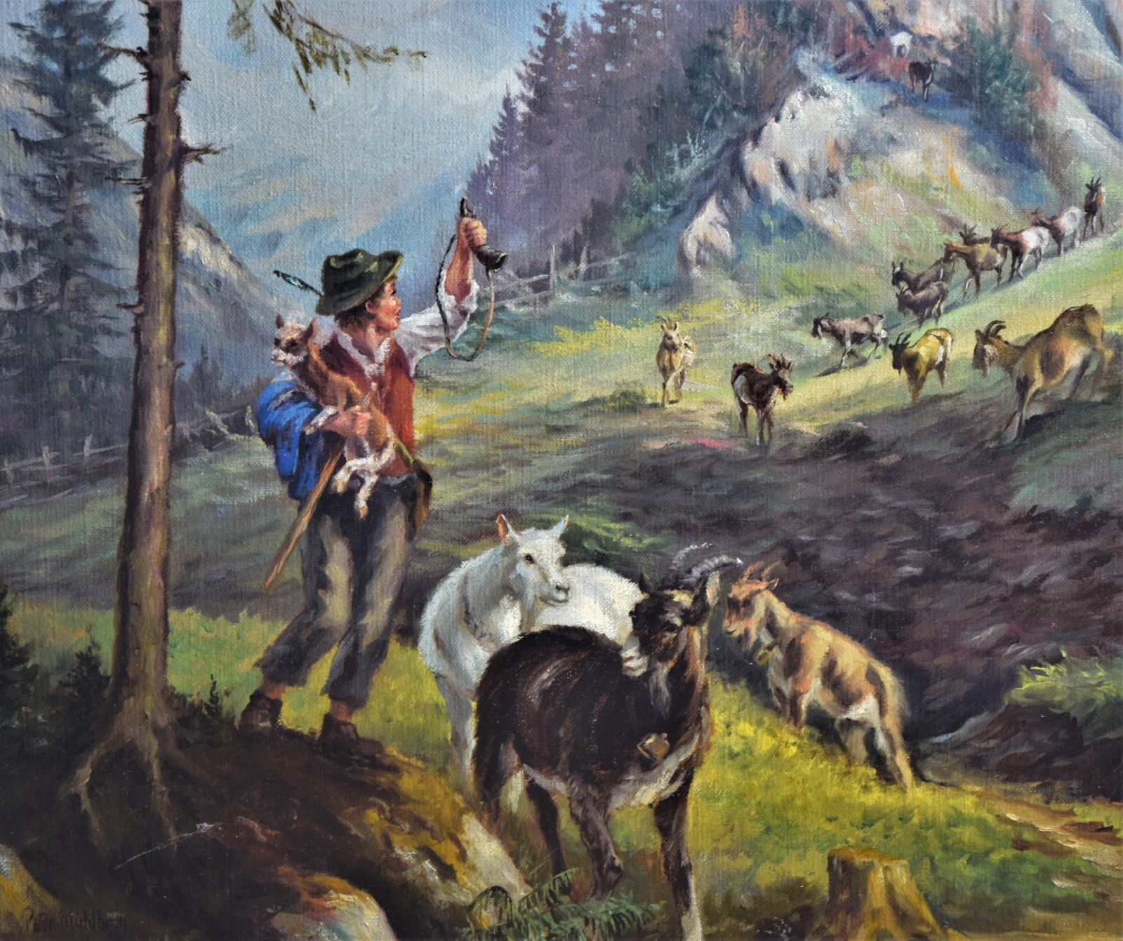 Altes Gemälde Öl Landschaft Signiert Peter Mühlbach 1957 Lindau | eBay.de