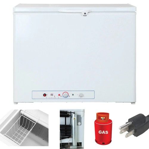 2-way Gas Freezer Propane Chest Freezer White Freezer with Huge Storage ...