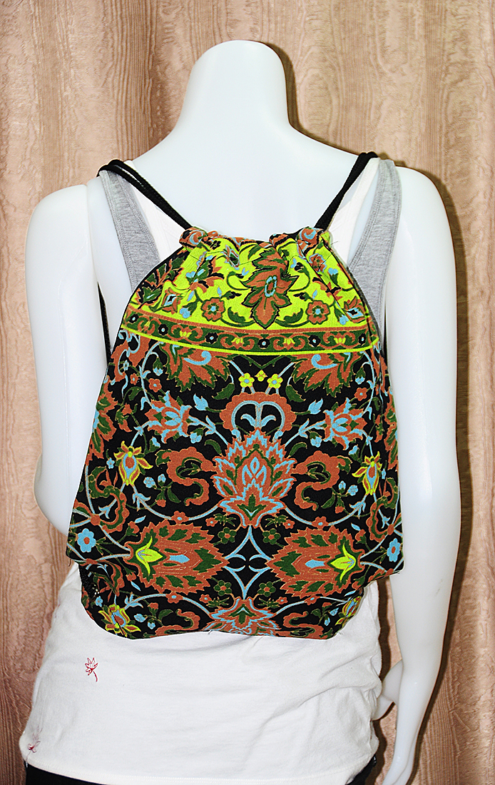 SALE Thai Hippie Backpack Purse String Bag Handmade Flower Print Twin ...