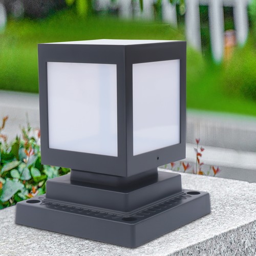 Outdoor Square Pillar Lamp Post Sconce Lantern Light Garden Lawn ...