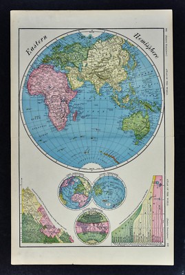 Pre-1900 - World Map Mountains Rivers