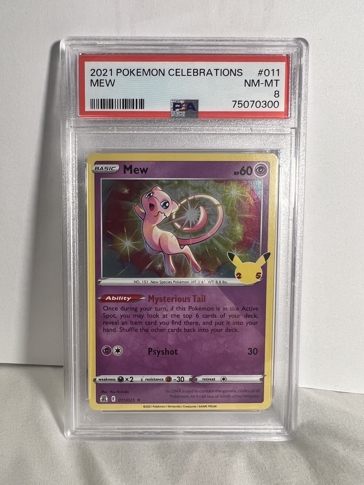 Pokémon TCG Mew 2021 Celebrations 011/025 Holo Holo Rare PSA Graded 8 ...