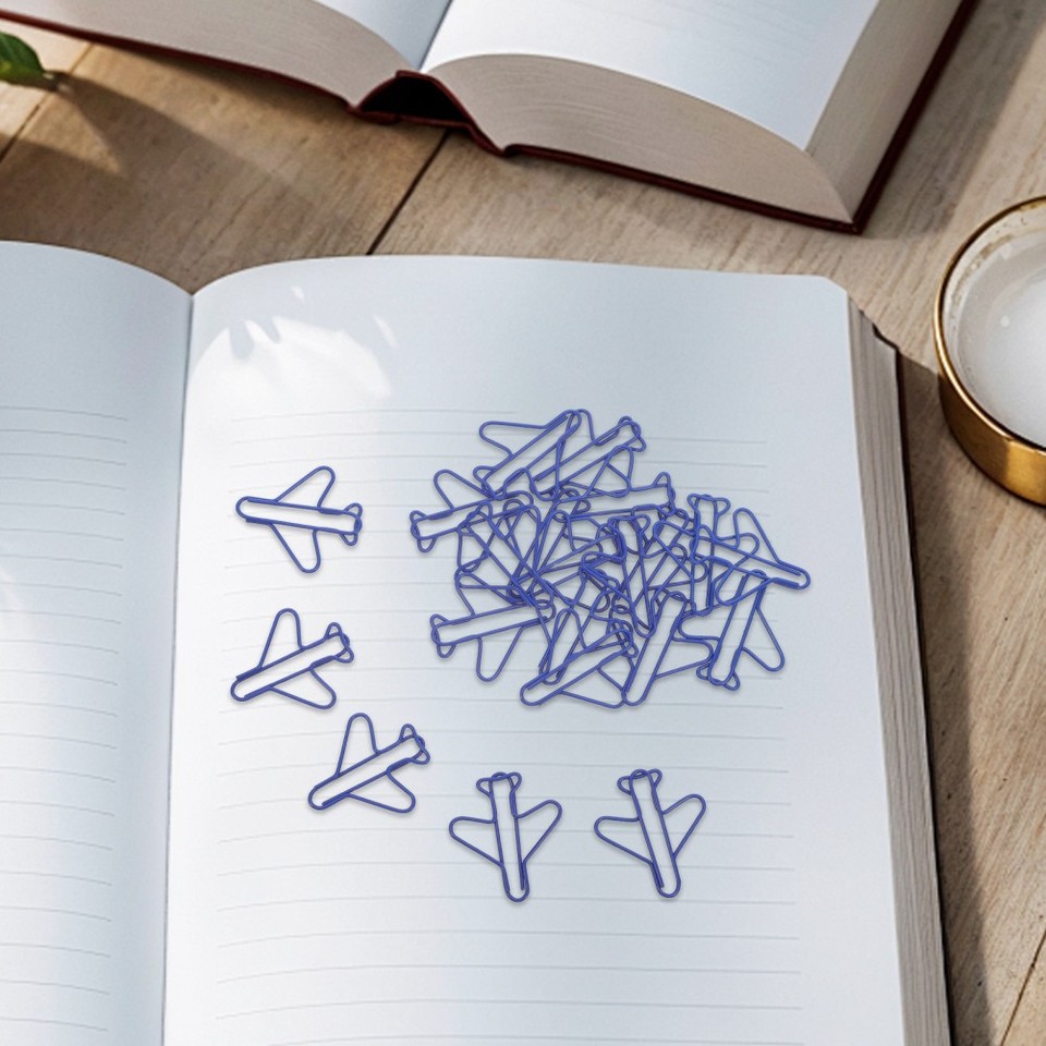 100 Pcs Airplane Paper Clip Bookmarks Planner Clips Cartoon Creative ...