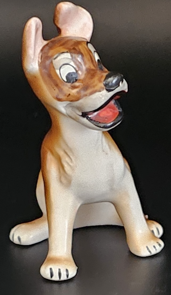 Made In Japan Vintage Porcelain Dog Figurine Tan Brown 3.5 inch Glazed ...