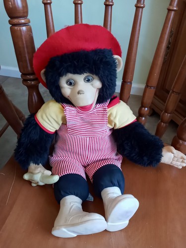 Vintage 1984 Zip Zippy the Monkey Plush Doll Dakin Fun Farm Rubber Face ...